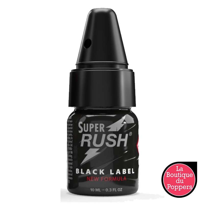 Poppers Super Rush Black Label 10ml + Embout pas cher sur La Boutiq...