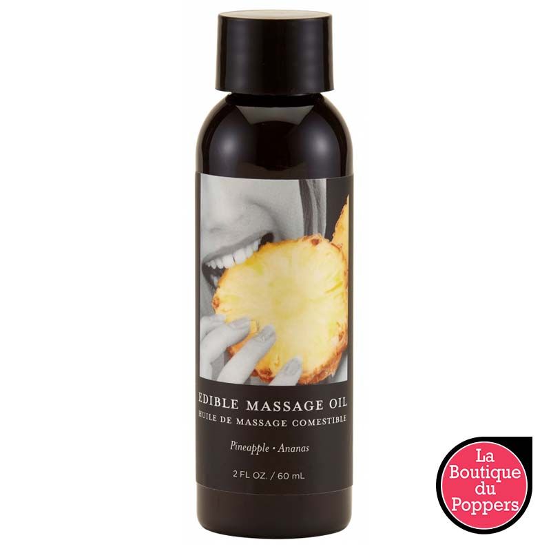 Huile de massage comestible Ananas 60ml pas cher sur La Boutique du...